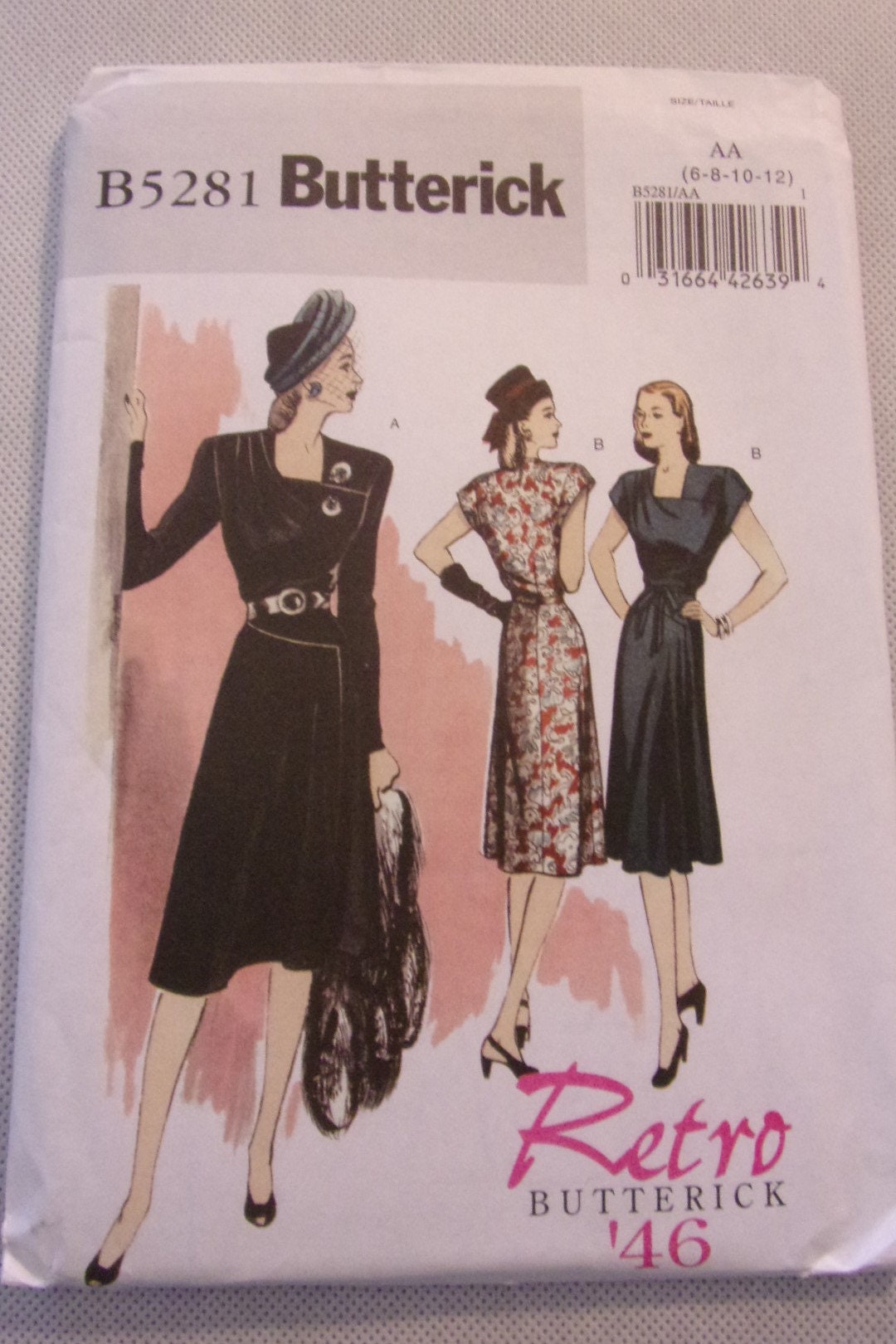 Butterick Retro Sewing Pattern B5281 Sizes 6-12 Misses Dress and Belt ...