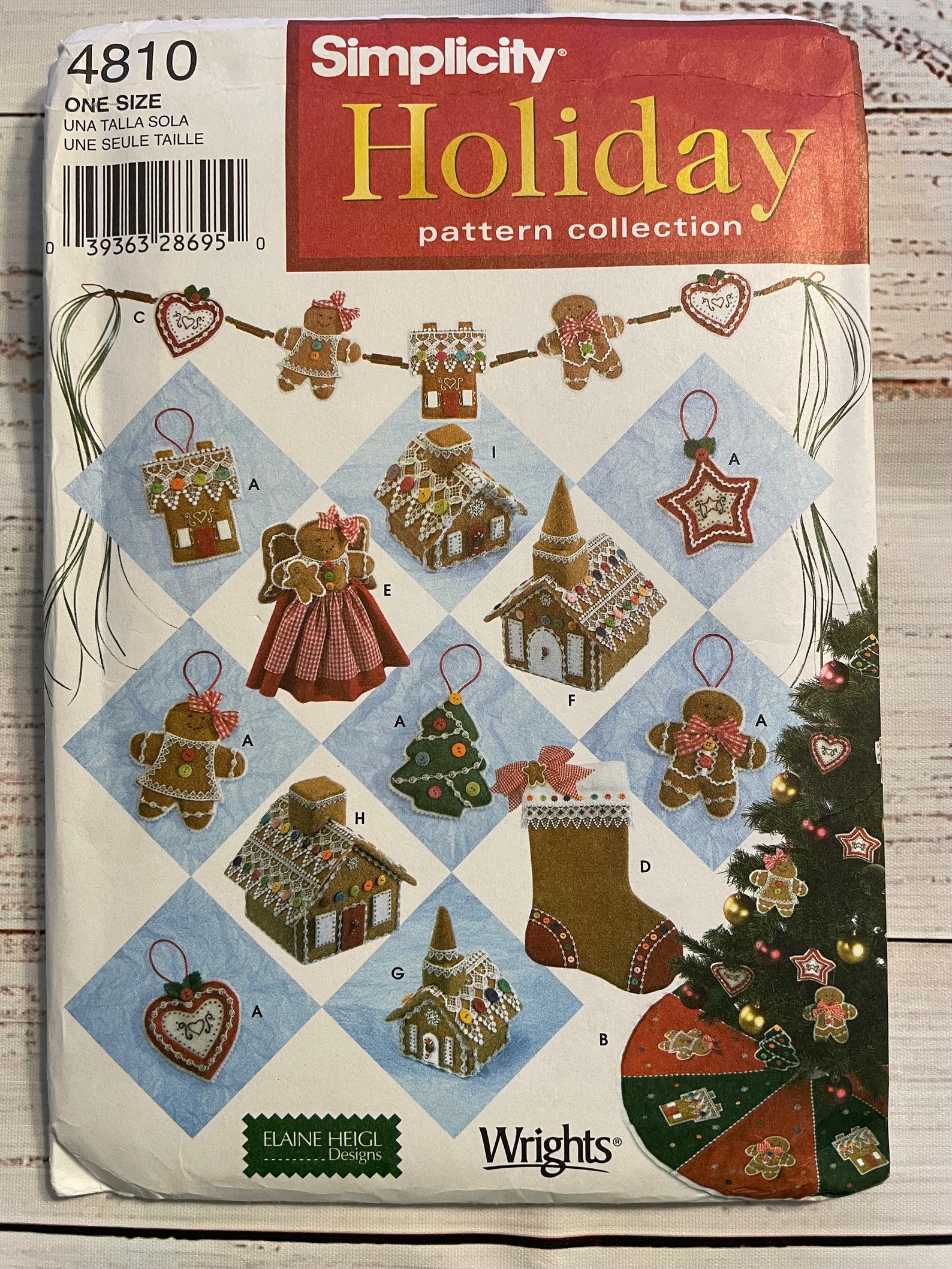 Simplicity Holiday Sewing Pattern 4810 Christmas Ornaments Tree Skirt ...