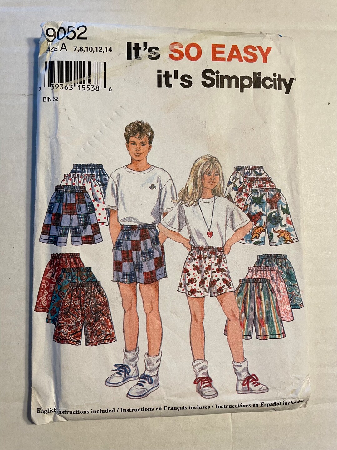 Simplicity It's so Easy Sewing Pattern 9052 Girls & Boys Shorts Sizes 7 ...
