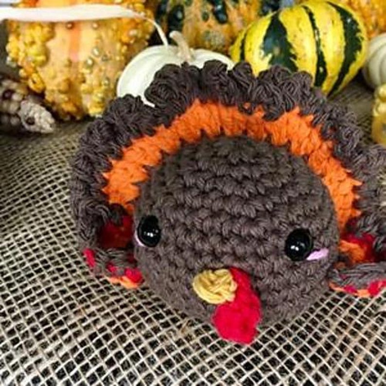 CROCHET PATTERN - Tobie the Turkey, Cute Turkey Amigurumi Plushie - Etsy