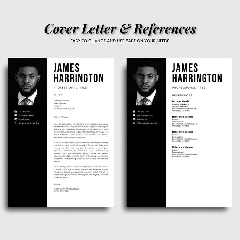 Elegant Modern Corporate CV 2024 Professional Resume Template for Canva ...