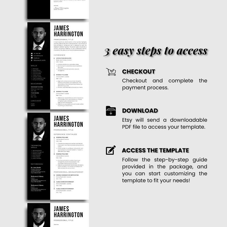 Elegant Modern Corporate CV 2024 Professional Resume Template for Canva ...