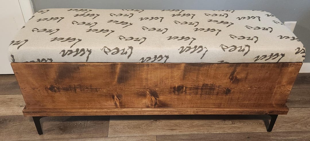 Rustic Pine Storage Bench - Etsy