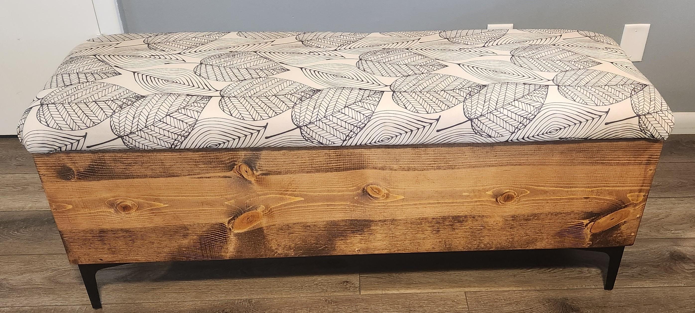 Storage Bench With Upholstered Top - Etsy