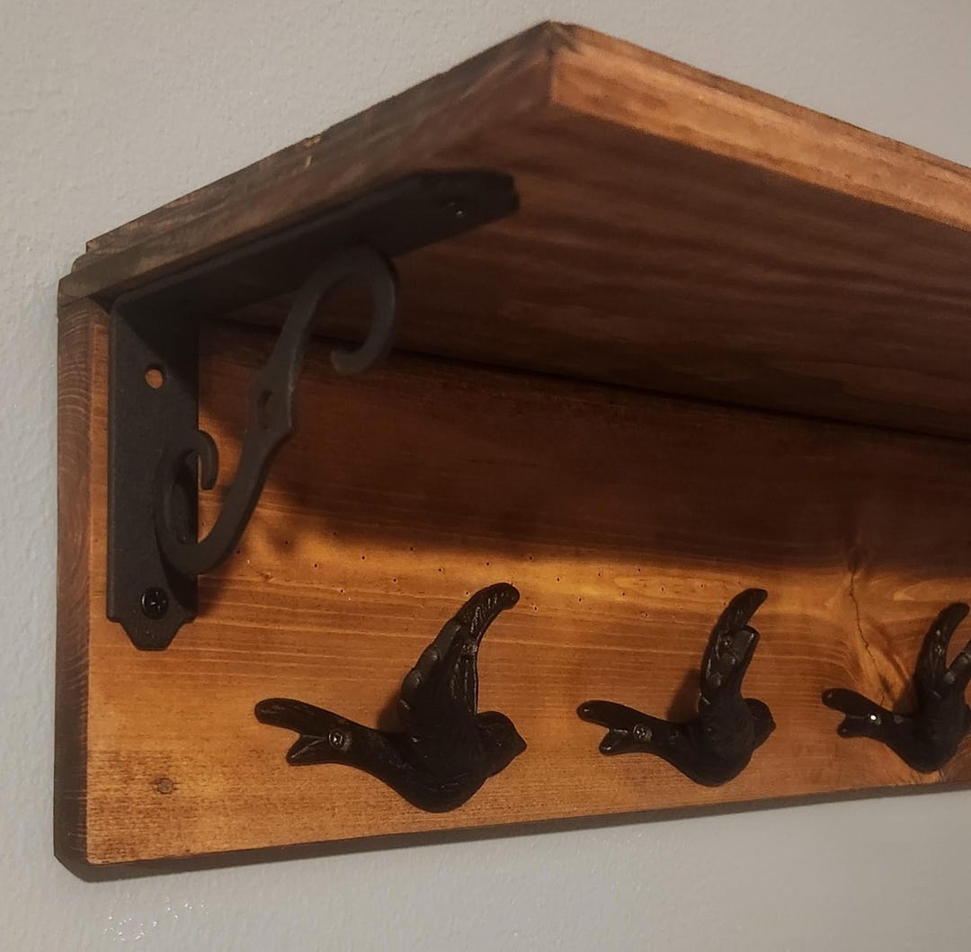 Black Bird Coat Rack With Shelf - Etsy