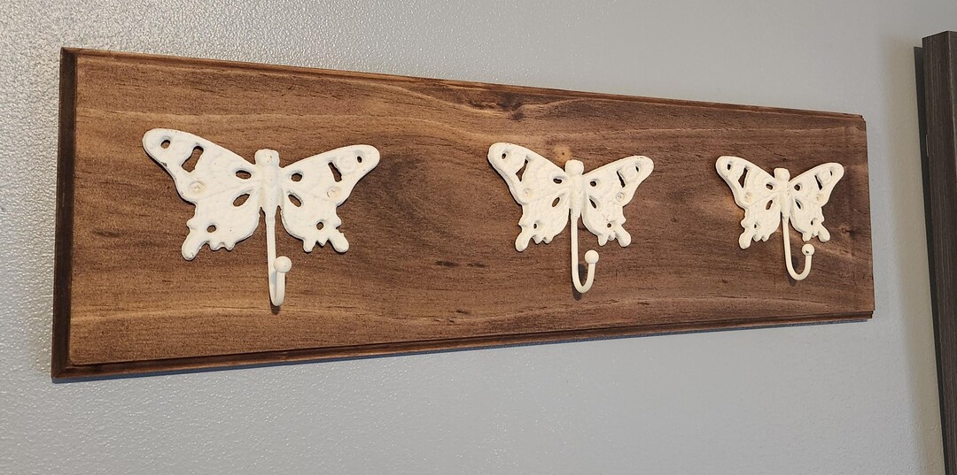 Wall Mounted Butterfly Hook Rack - Etsy