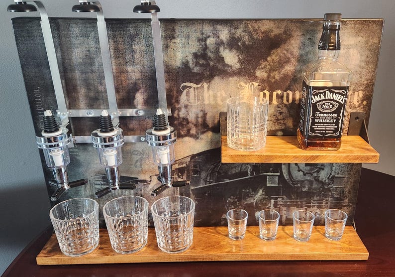 The Locomotive" Rustic Whiskey Dispenser - Etsy