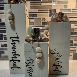 Thankful Grateful Blessed 3 Pc Set - Etsy