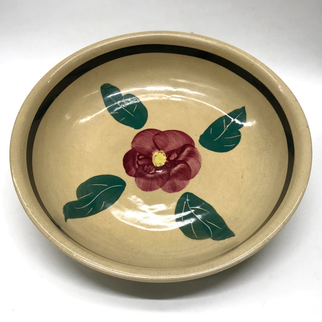 Watt Pottery U.S.A., Oven Ware, 11" Serving Bowl, Rio Rose Pattern C ...