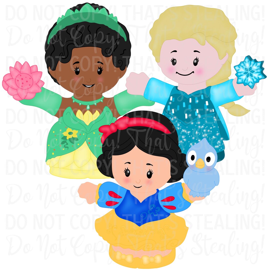 Little People Princesses Clipart Bundle| Hand Drawn Clipart Design ...