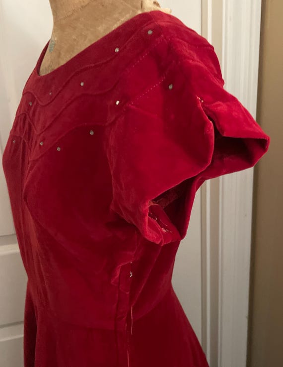 1950’s Red Velvet Party Dress! 50’s Swing dress, Rock… - Gem
