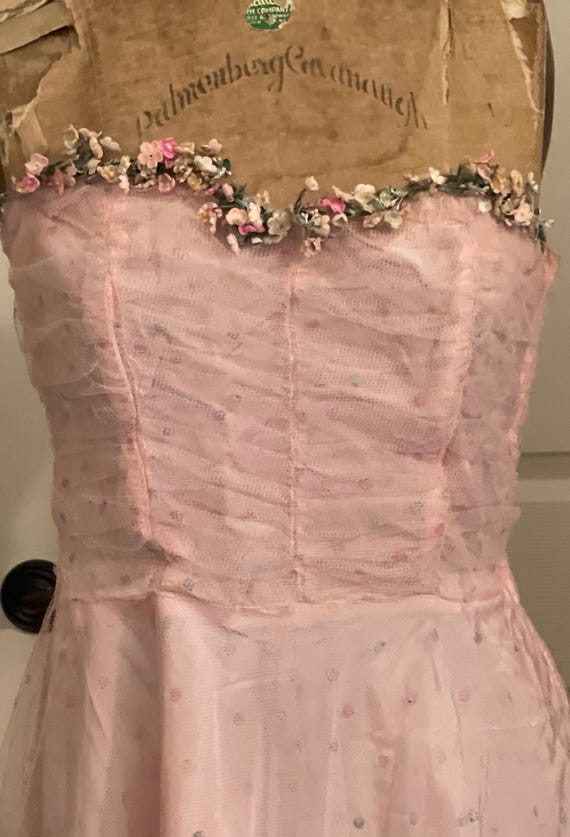 1950s Light Pink Tulle Prom Dress * 50’s Cupcake Dres… - Gem