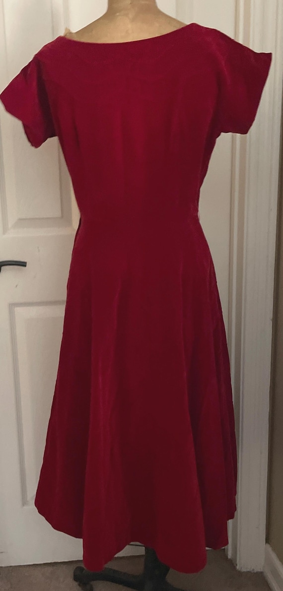 1950’s Red Velvet Party Dress! 50’s Swing dress, Rock… - Gem