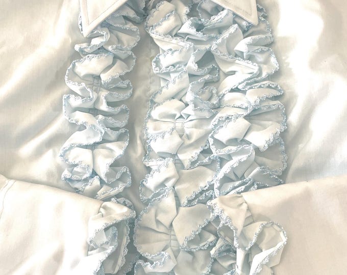 Vintage 1960’s Baby Blue Ruffled Tux Shirt, 60’s Tux Shirt, Vintage ...