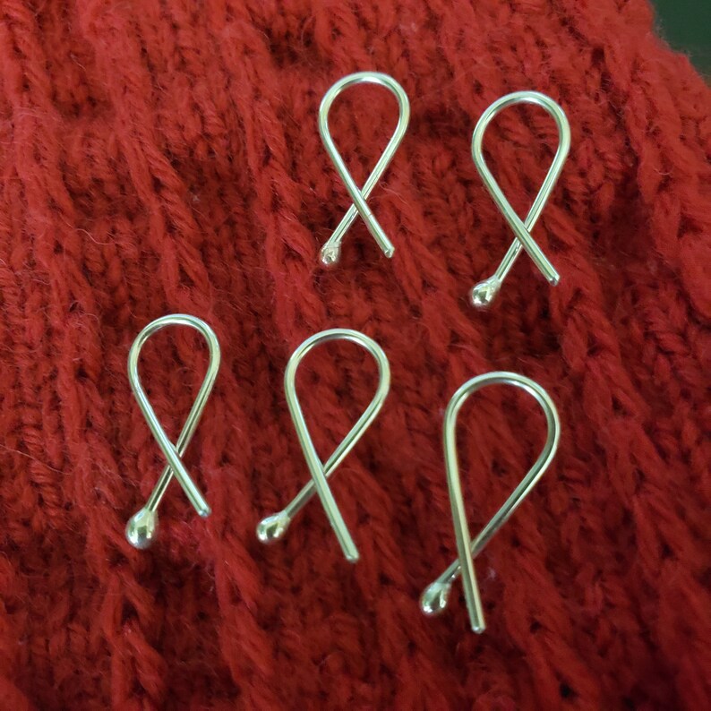 Sterling Silver Stitch Markers for Knitting & Crochet - for Finer Yarn ...