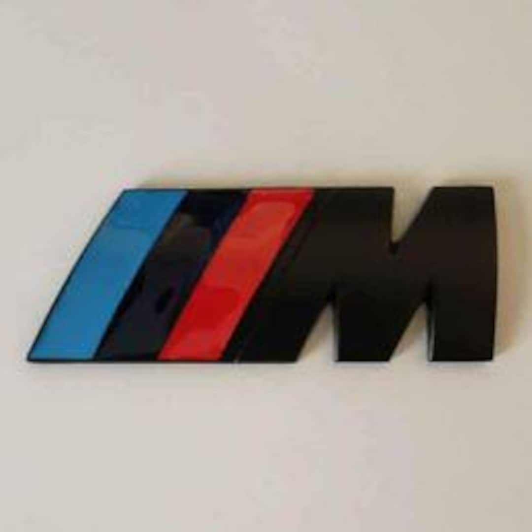 1 BMW M Performances Logo Metal Badge, SPORT Badge Matt Black 82mm 31mm ...