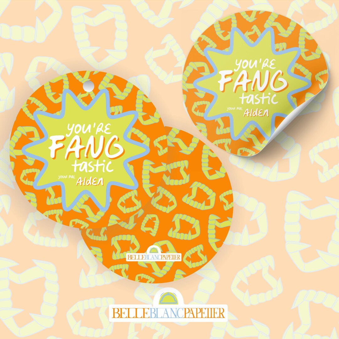 Halloween Fangtastic | Boy | Fangs | Halloween Gift Tags or Stickers ...