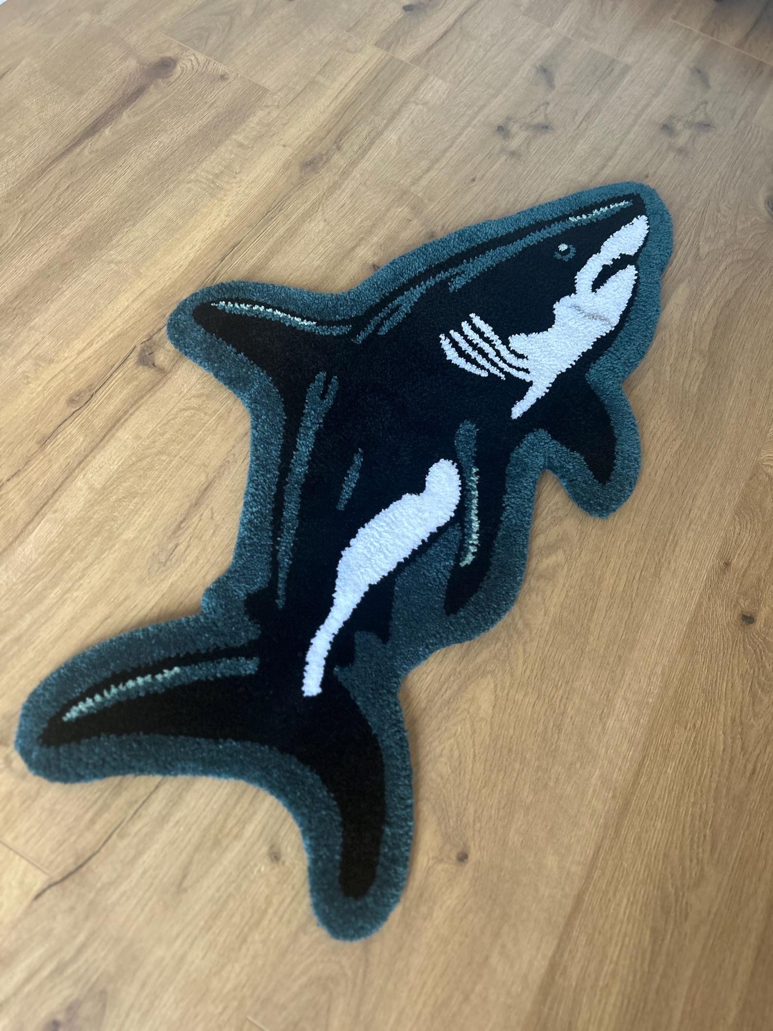 Great White Shark Rug | Cabin Decor | Hand Tufted Rug | Non-slip ...