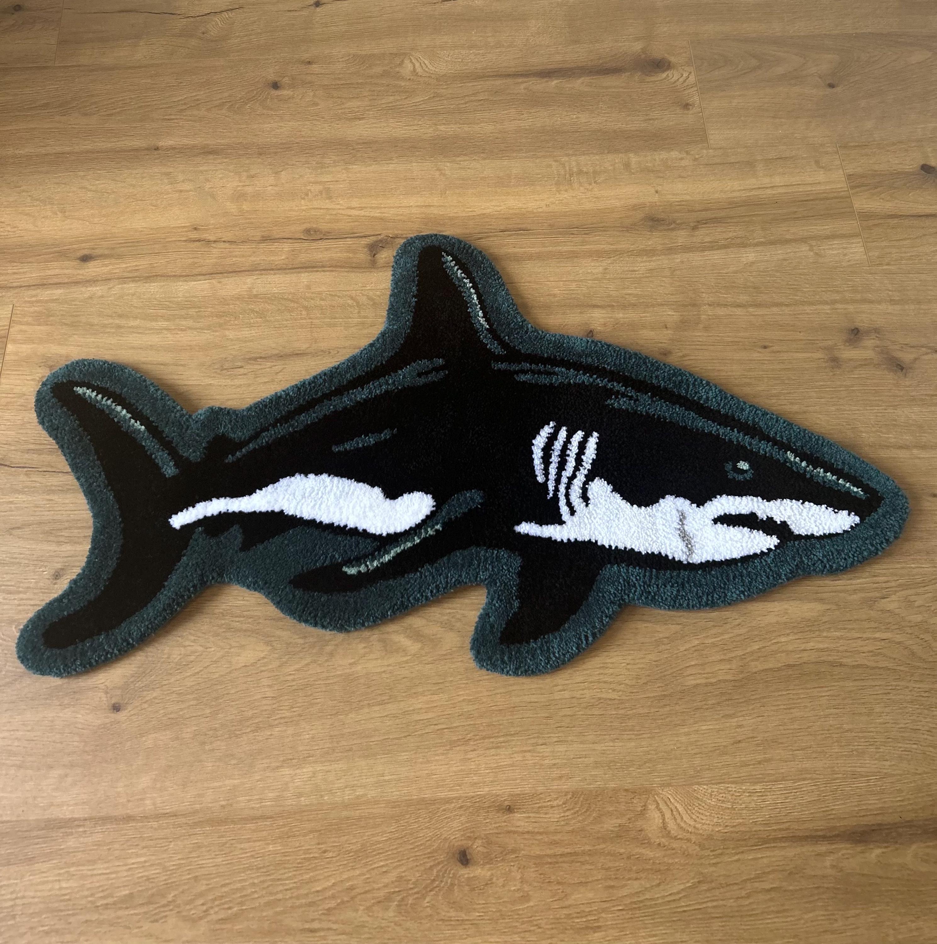 Great White Shark Rug | Cabin Decor | Hand Tufted Rug | Non-slip ...