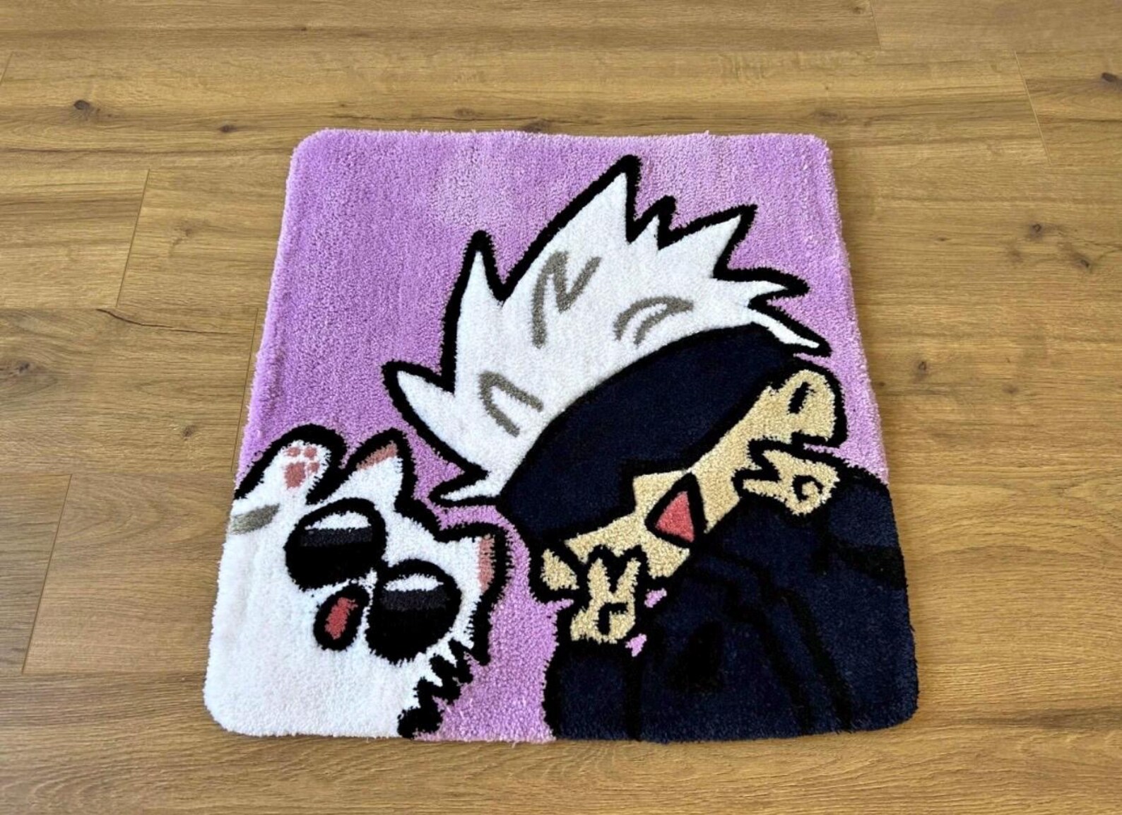 Saturo Gojo Rug | Jujutsu Cat | Kaisen | Hand Tufted Rug | Non-slip ...