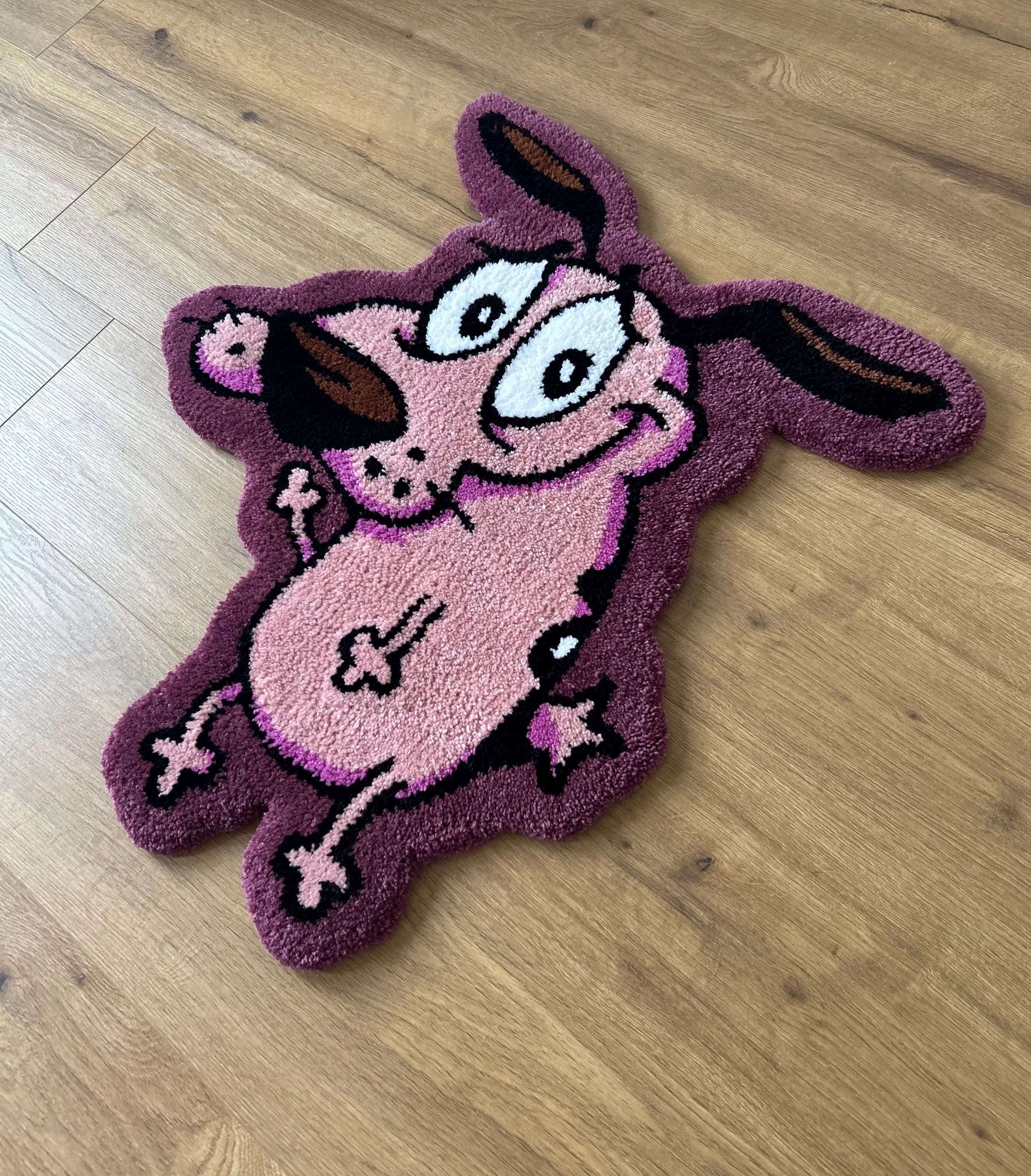 Courage Dog Rug Cowardly Dog Hand Tufted Rug Non-slip Backing Cartoon ...