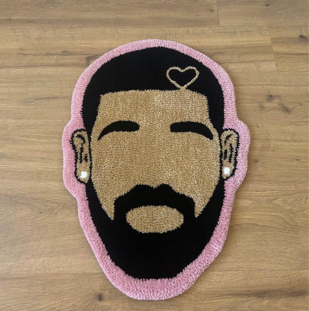 Rapper Album Drake Rug Hand Tufted Rug Non-slip Backing Certified Lover ...