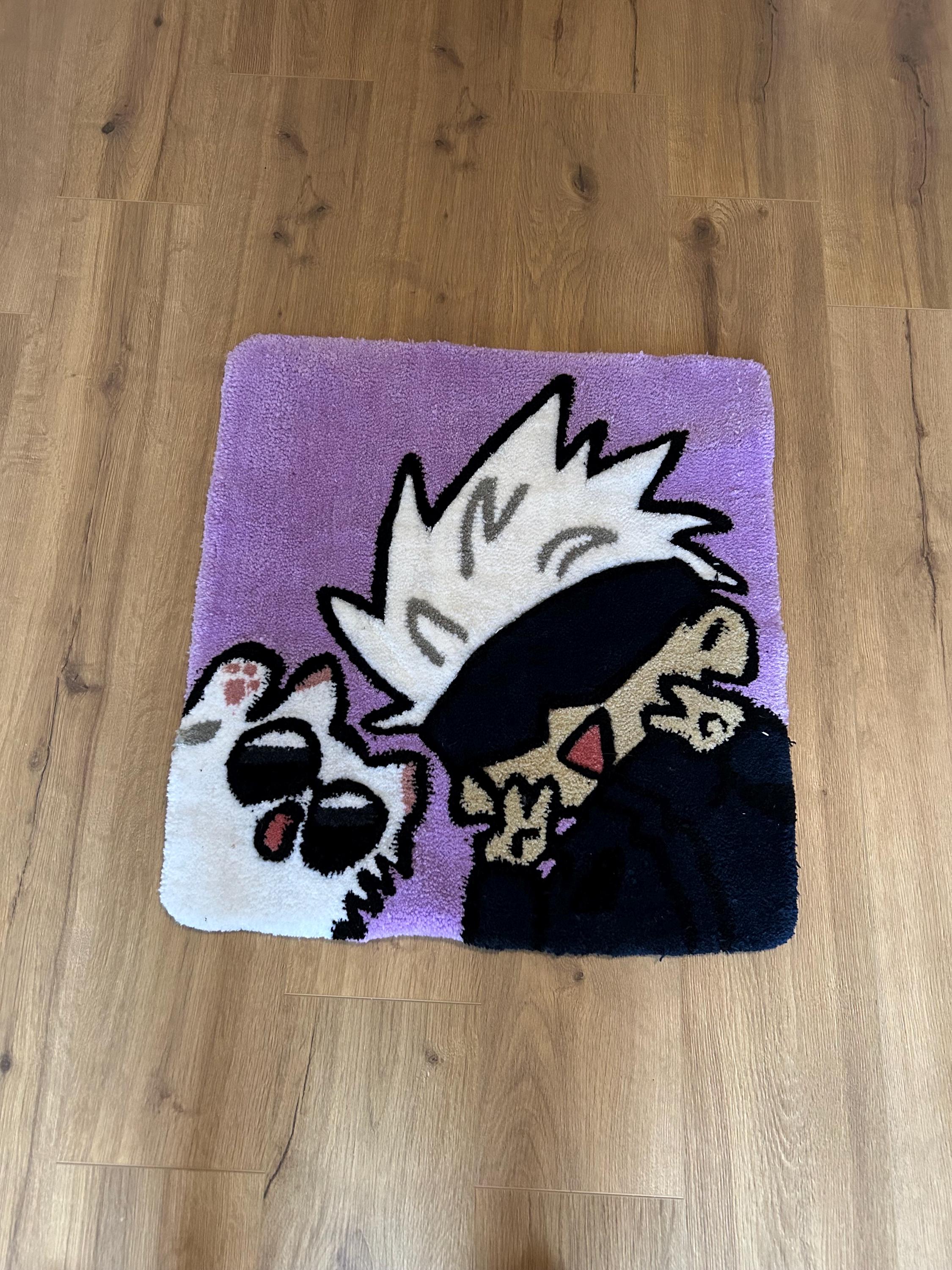 Saturo Gojo Rug | Jujutsu Cat | Kaisen | Hand Tufted Rug | Non-slip ...