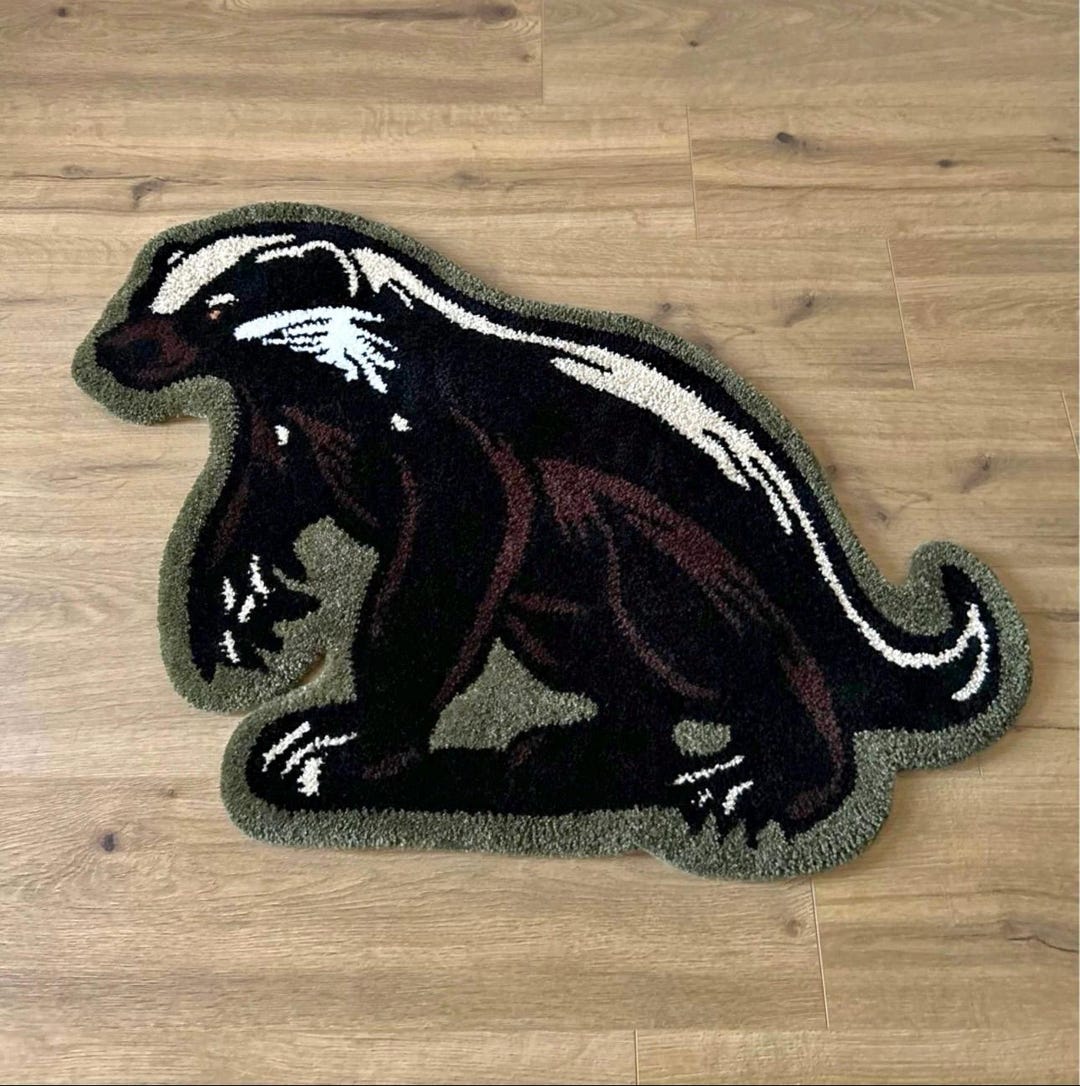 Honey Badger Rug | Cabin Decor | Hand Tufted Rug | Non-slip Backing ...