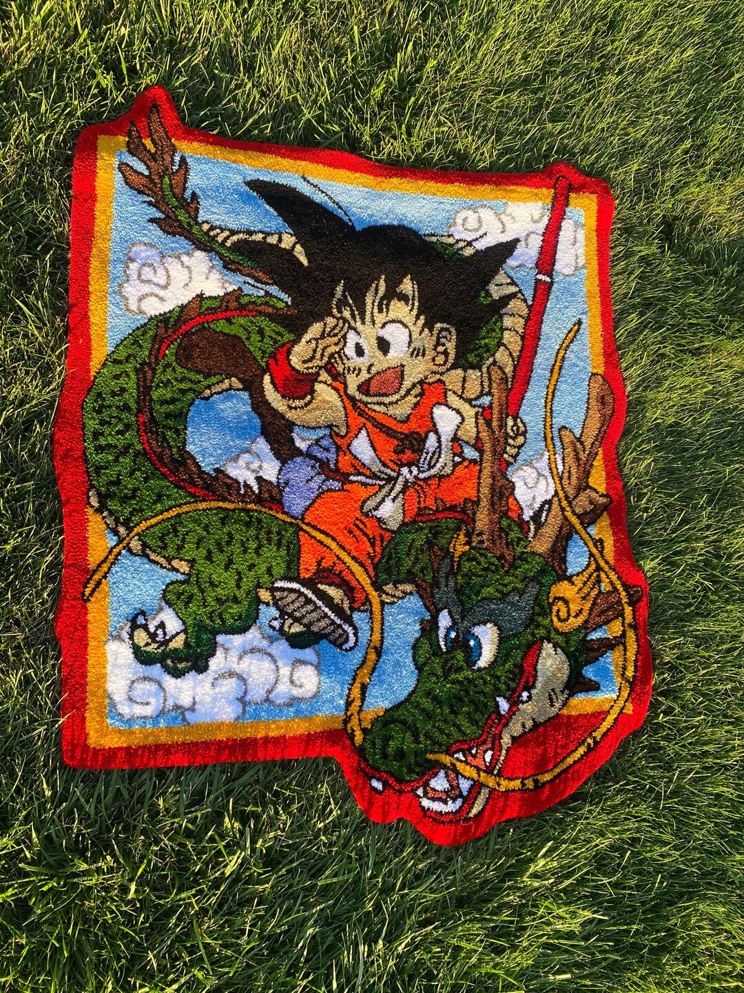 Kid Goku Rug | Dragon Ball Hand Tufted Rug | Non-slip Backing | DBZ Rug ...
