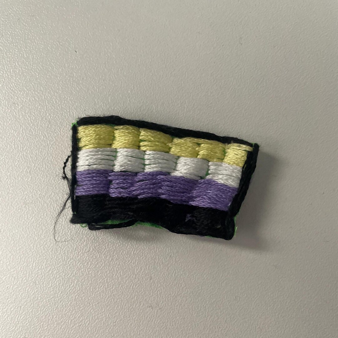Nonbinary Pride Flag Embroidered Patch - Etsy