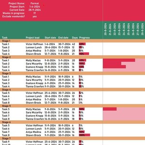 Gantt Chart Excel Template - Etsy