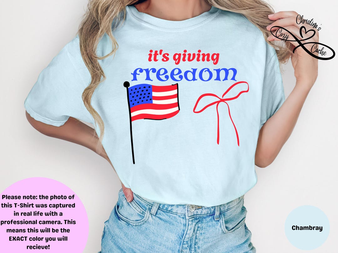 It's Giving Freedom, Freedom Minimalist American Flag T-shirt ...