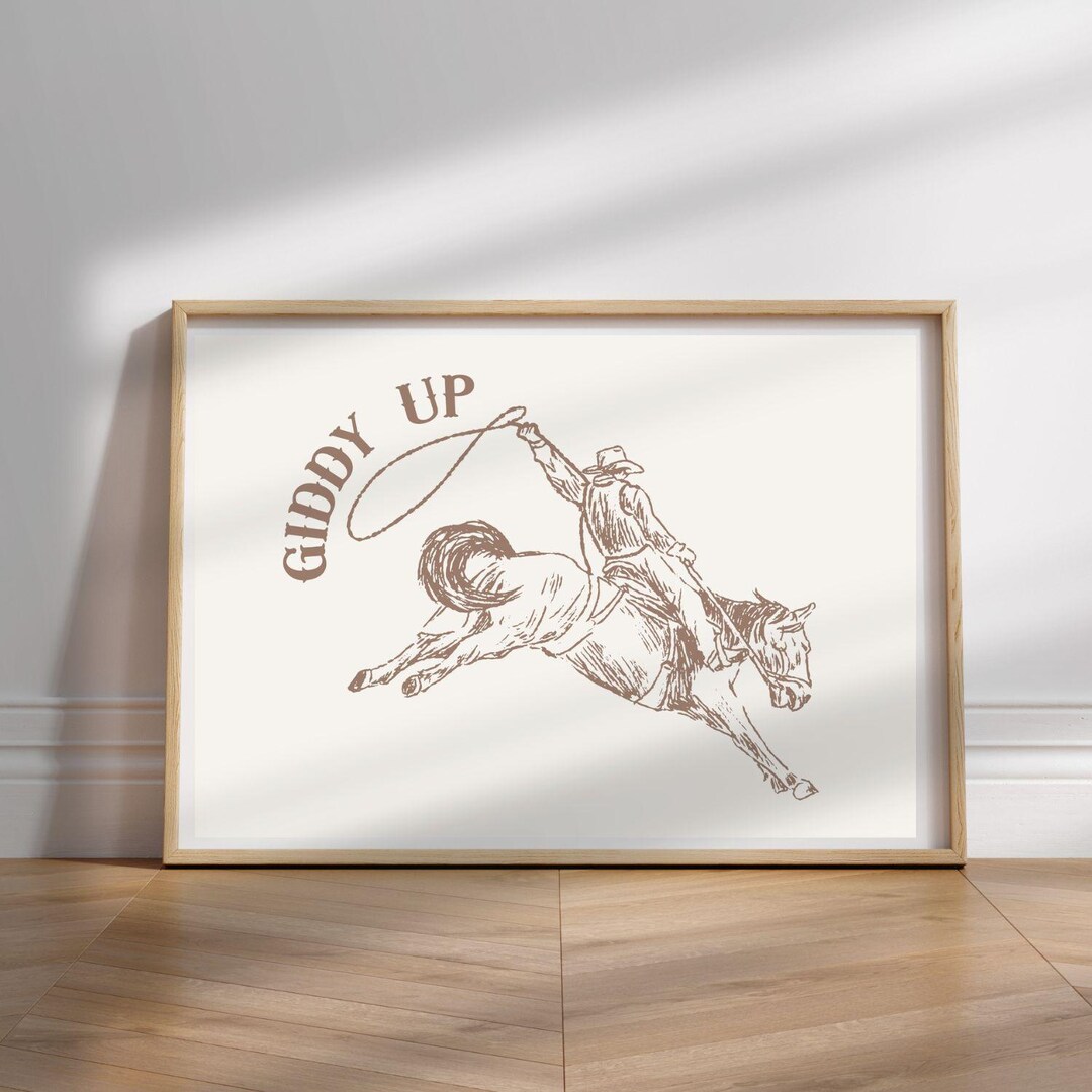 Giddy up Wall Art Print | Boys Room & Nursery Decor | Christening, Baby ...