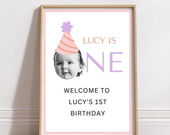 Party Hat Welcome Sign | Editable Canva Template | Party Hat Theme - Etsy