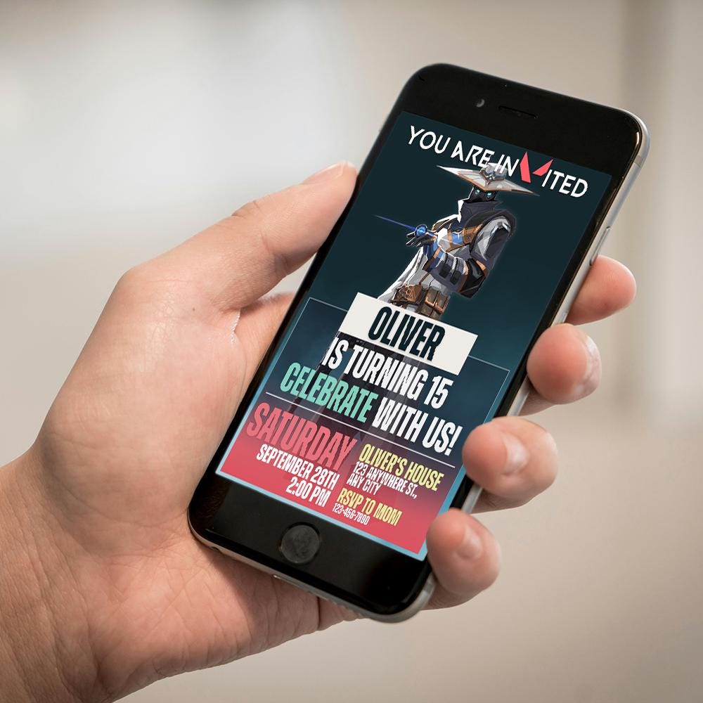 Valorant Card BUNDLE Birthday Party Invitation: Editable & Printable ...