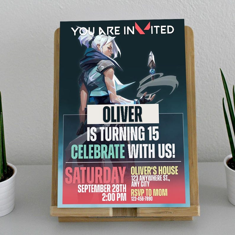 Valorant Card BUNDLE Birthday Party Invitation: Editable & Printable ...