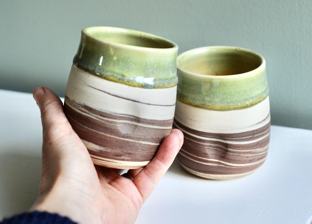 Set of Two,no Handle Mug, Stemless Winecup,the Newly Wed,wine Tumblers ...