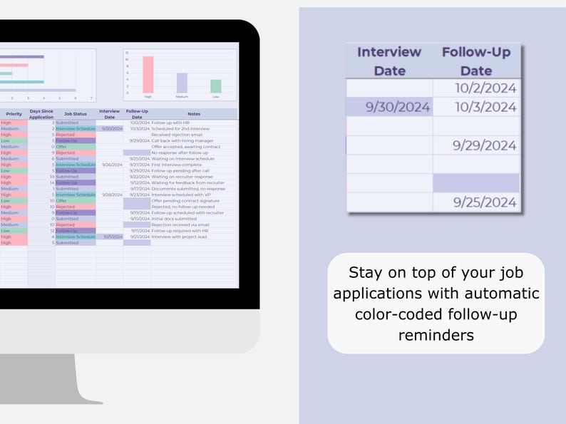 Job Search & Follow-up Tracker Excel Template for Freelancers to ...
