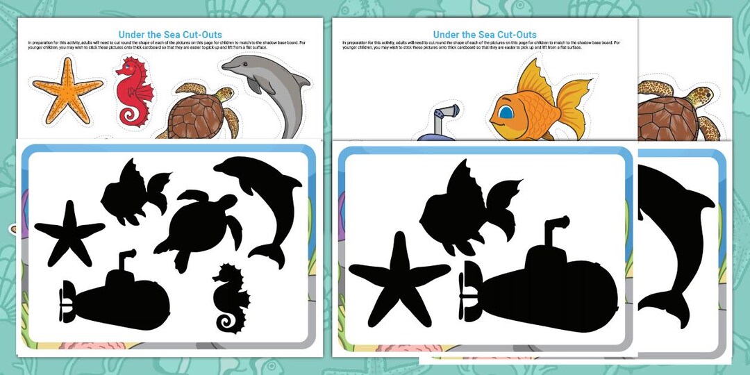 Ocean Animals Shadow Match Printable | Under the Sea Activity for ...