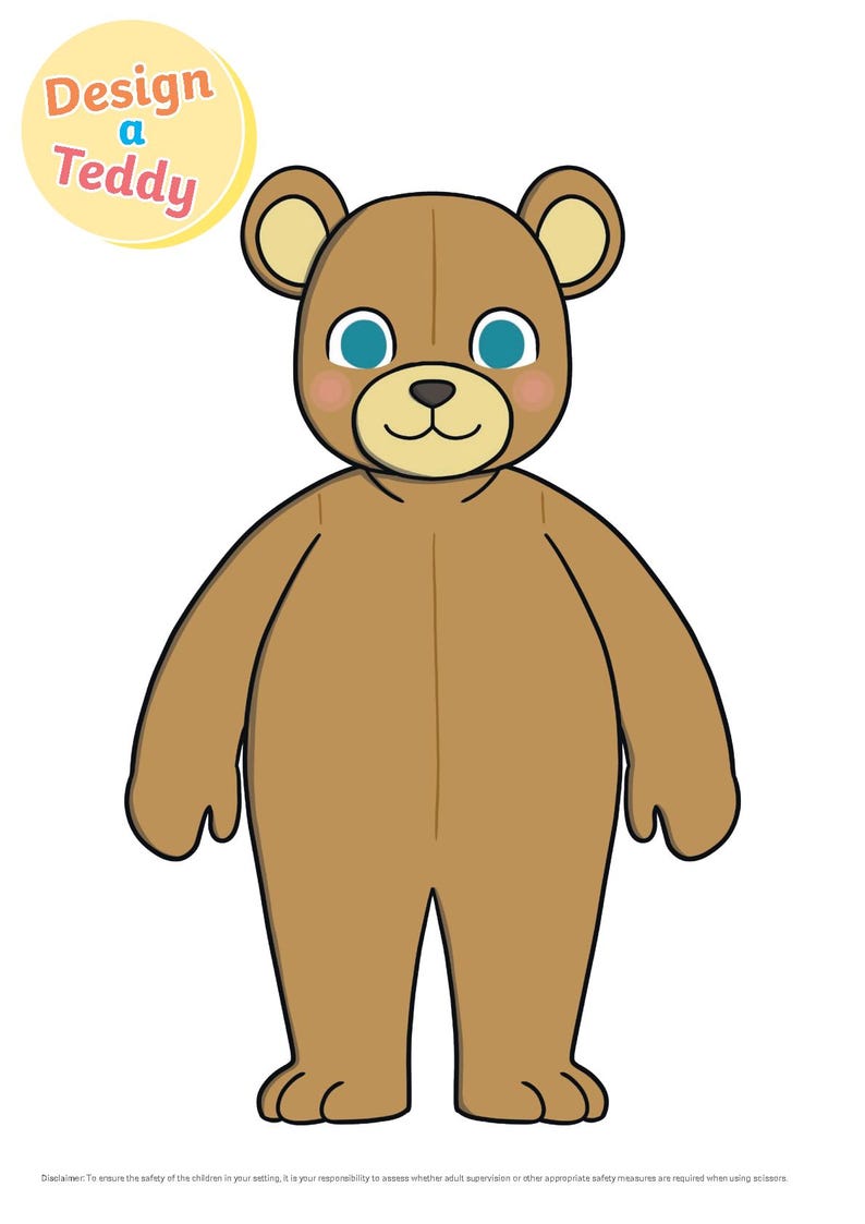 Teddy Bear Cut and Stick Activity: Printable Kids Craft (PDF Download ...