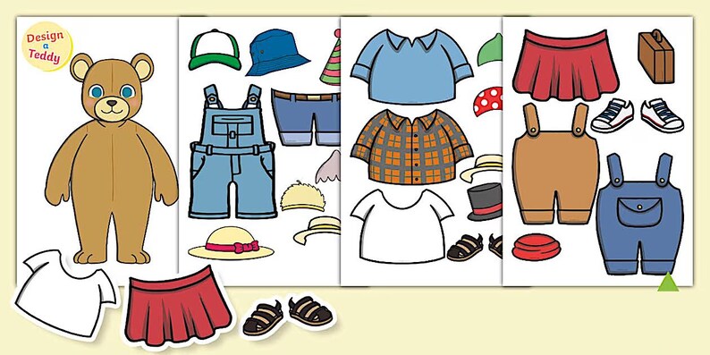 Teddy Bear Cut and Stick Activity: Printable Kids Craft (PDF Download ...
