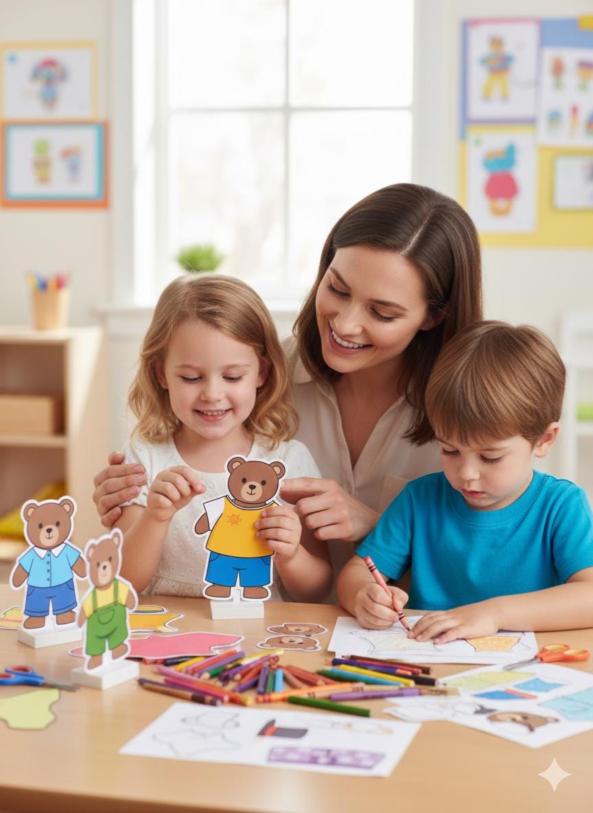 Dress-up Teddy Bear Activity | Printable Kids Paper Doll Craft ...