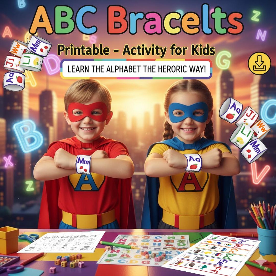 ABC Bracelets Printable | Letter Recognition Activity for Kids ...