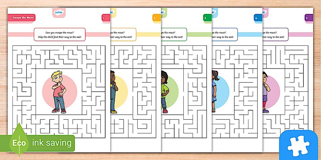Escape the Maze! Printable Maze Activity Sheets for Kids | Fun Logic ...