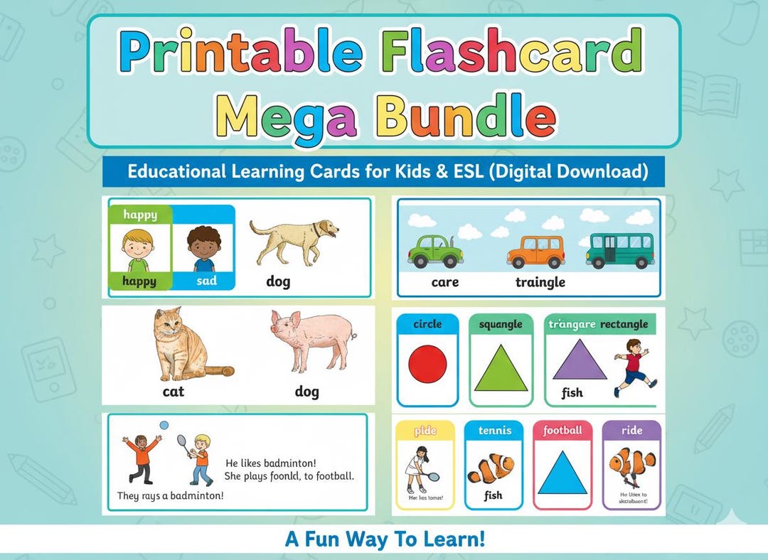 Printable Flashcard Mega Bundle: Educational Learning Cards for Kids ...
