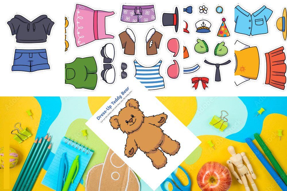 Dress-up Teddy Bear Activity | Printable Kids Paper Doll Craft ...
