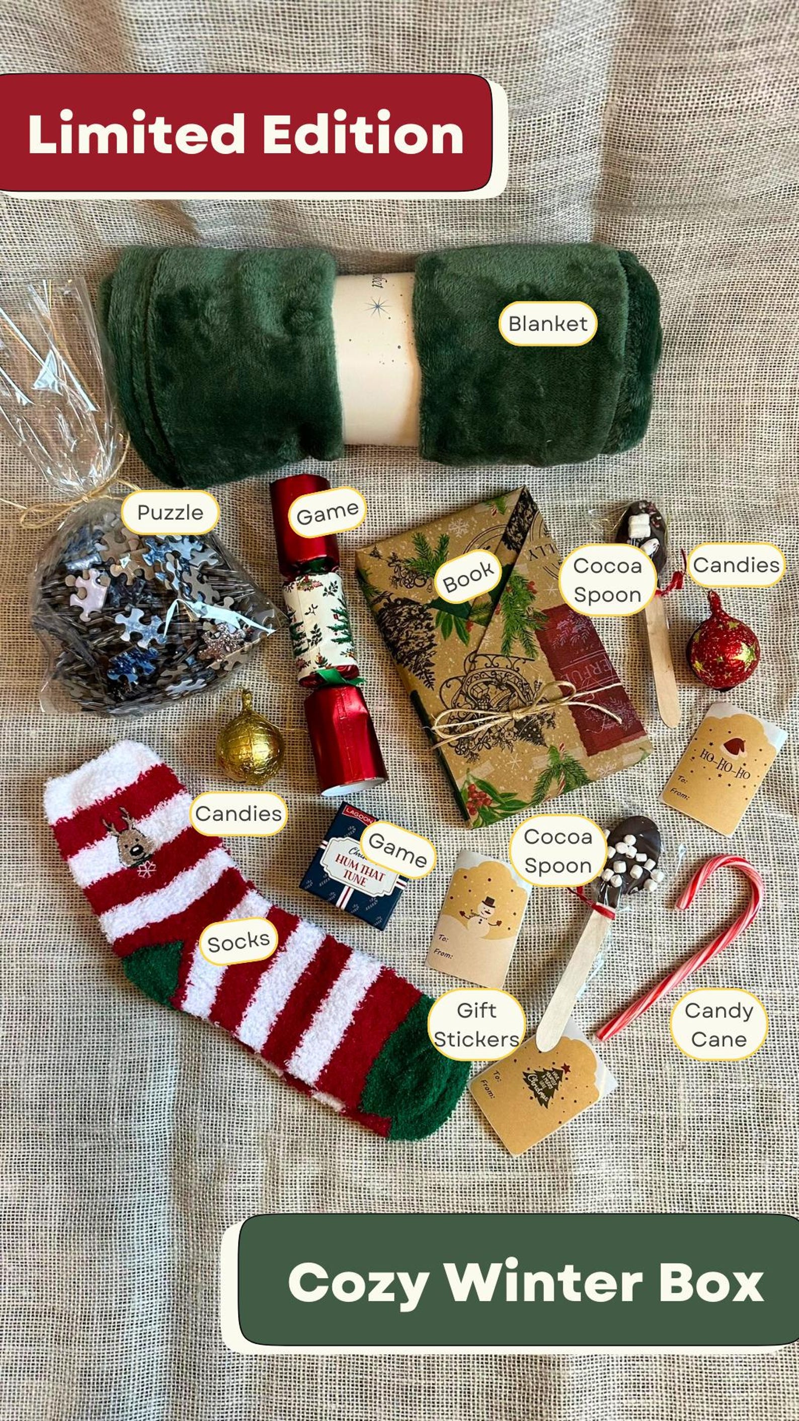 Cozy Winter Gift Box Book Lover Gift for Her Christmas Gift Basket of ...