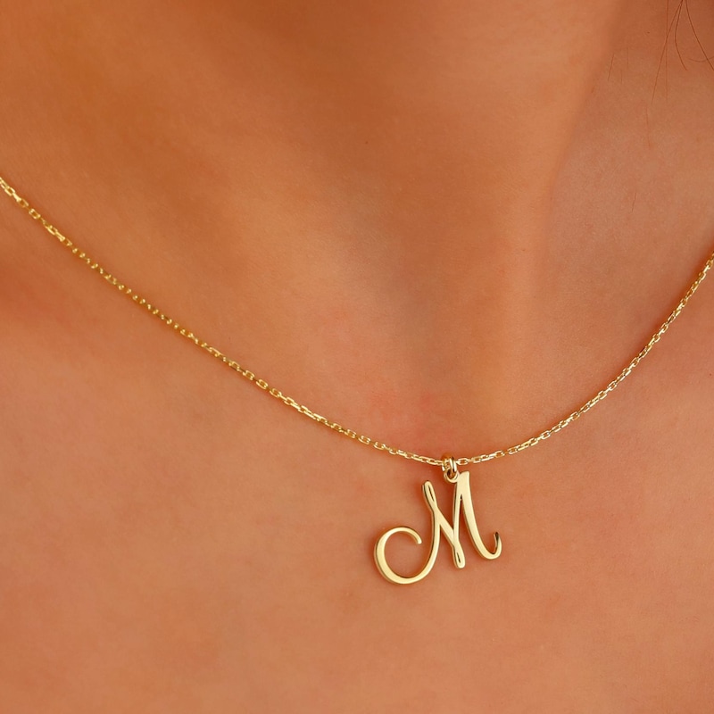 Initial Necklace.cursive - Etsy