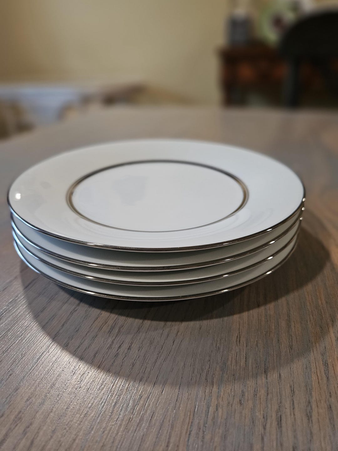 Vintage Noritake Galaxy Salad Plates (set of 4): Platinum Trim Fine ...