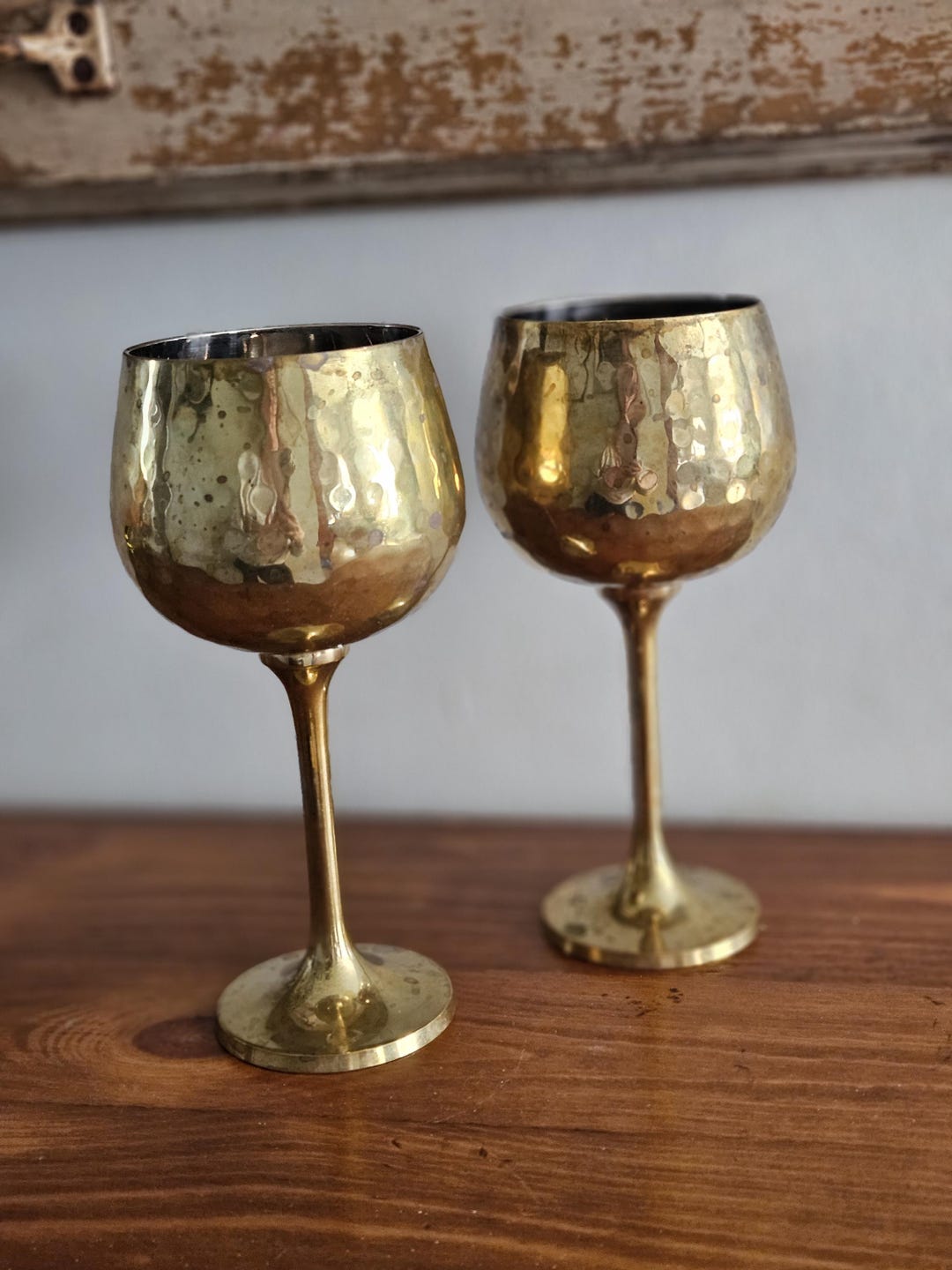 Vintage Brass Goblets With Perfect Patina FREE SHIPPING - Etsy